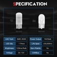 VEHICODE 194 168 2825 W5W LED Bulb White 158 161 192 2827 Mini 12V T10 ...