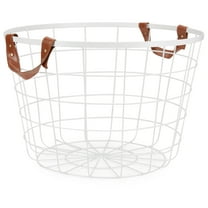 G.E.T. Round Heavy-Duty Iron Wire Utility Storage Basket for Pantry ...