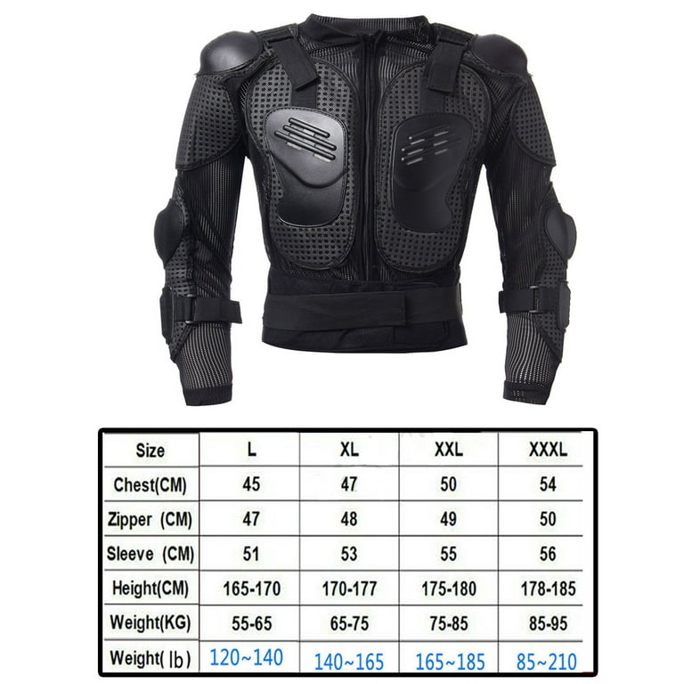 New Outdoor Black Motorcycle Armor Jacket Body Protective