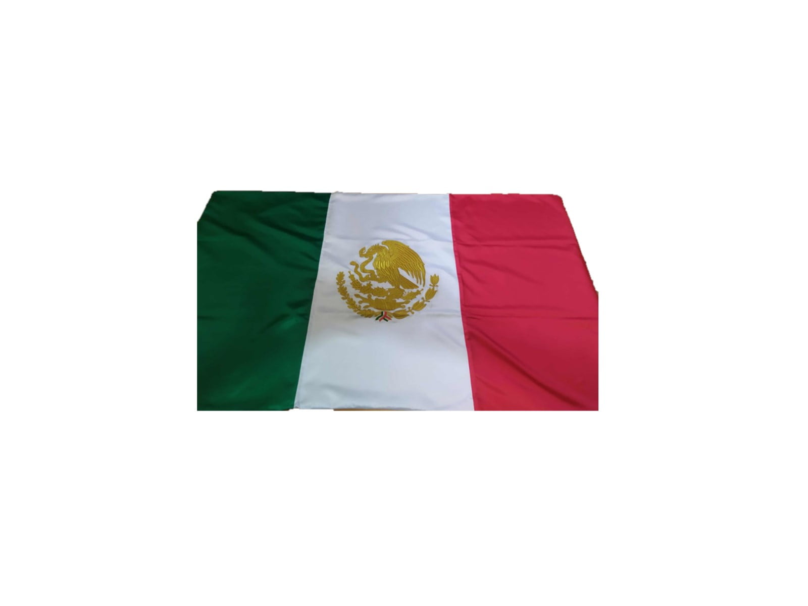 Bandera de mexico doble tela de razo 90x1.58 bordado en dorado dm ...