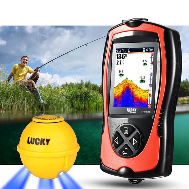 Windfall Fish Finder, HD LCD Wireless Portable Sonar Sensor Transducer ...