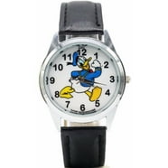 Disney Daisy Duck Watch with Genuine Leather Teal Blue Strap and Silver ...