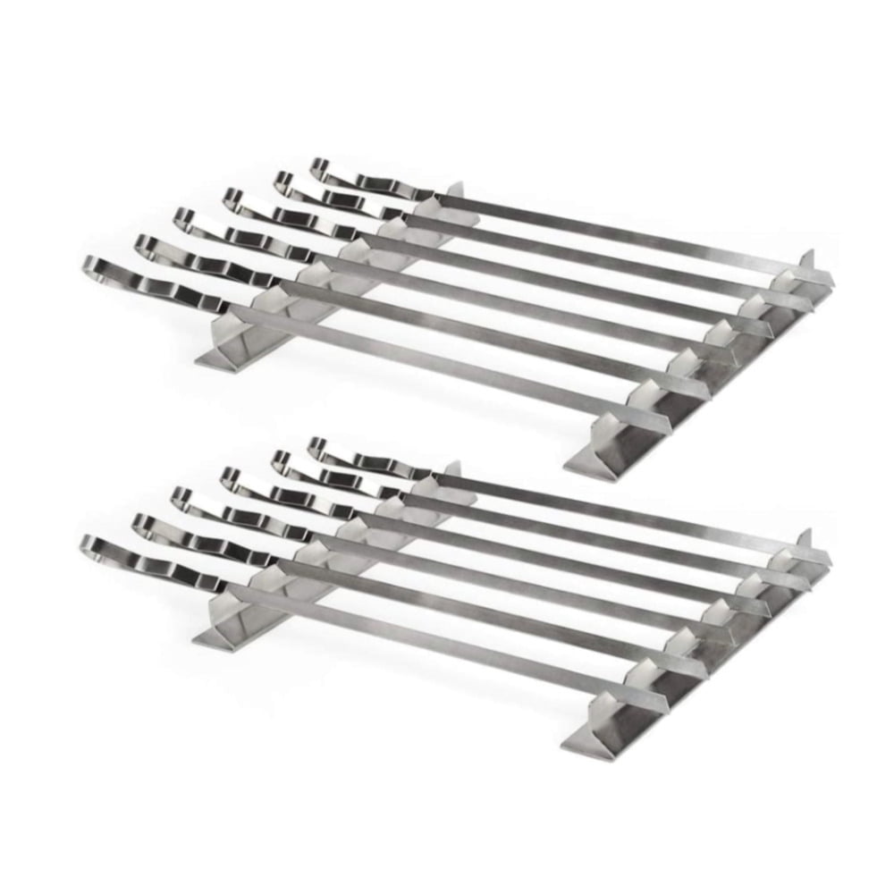 Mtoye Steven Raichlen Stainless Kabob Rack with Flat Skewers (2-Pack ...