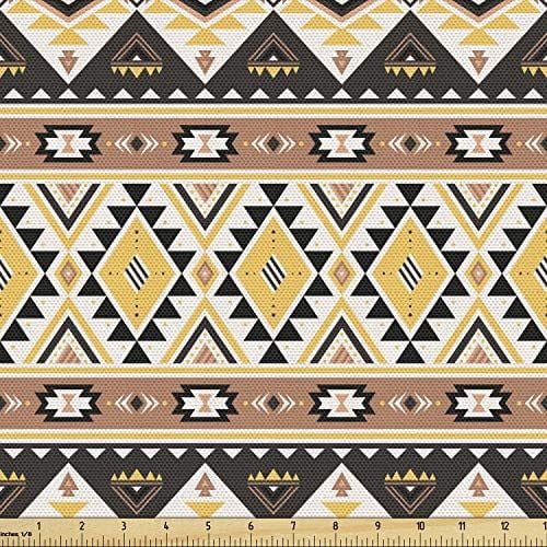 Aztec Fabric By The Yard, Rhythmic Geometric Lines And Triangles In ...