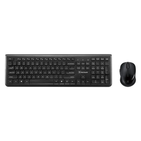 blackweb 2.4GHz Wireless Multimedia Keyboard and Mouse Combo Set (Black ...