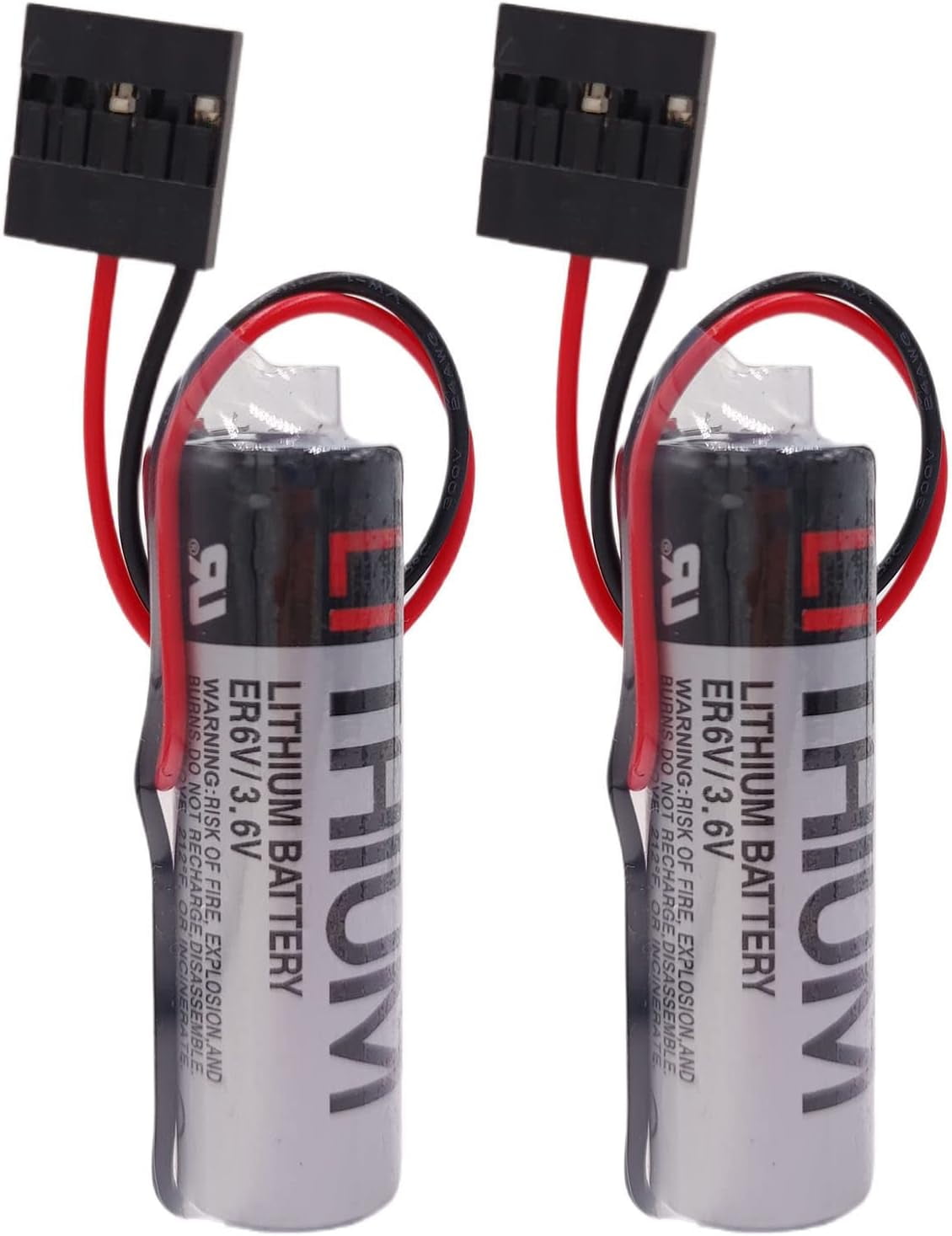 (Pack of 2) ER6VC3N ER6V/3.6V 2Ah+JAE5PIN Lithium Replacement Battery ...