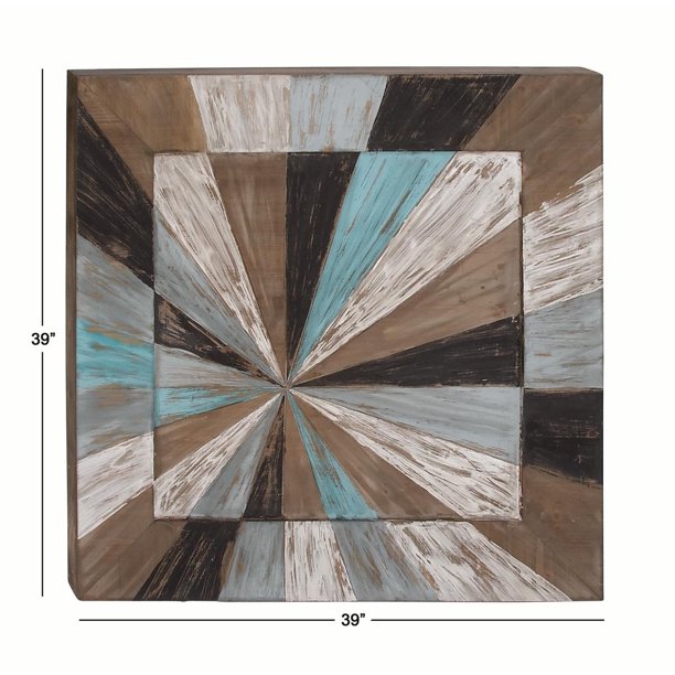 Decmode Farmhouse 39 X 39 Inch Radial Wooden Wall Art - Walmart.com
