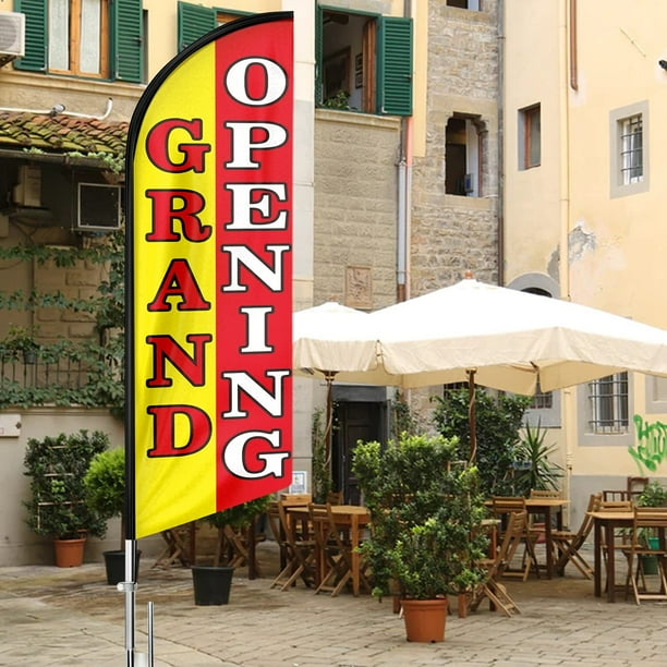 QSUM Grand Opening Sign Feather Flag,8FT Grand Opening outdoor ...