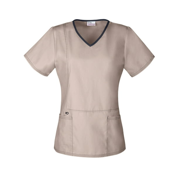 Vital Threads - Women's V-Neck Scrub Top with Front Fashion Seam Detail ...