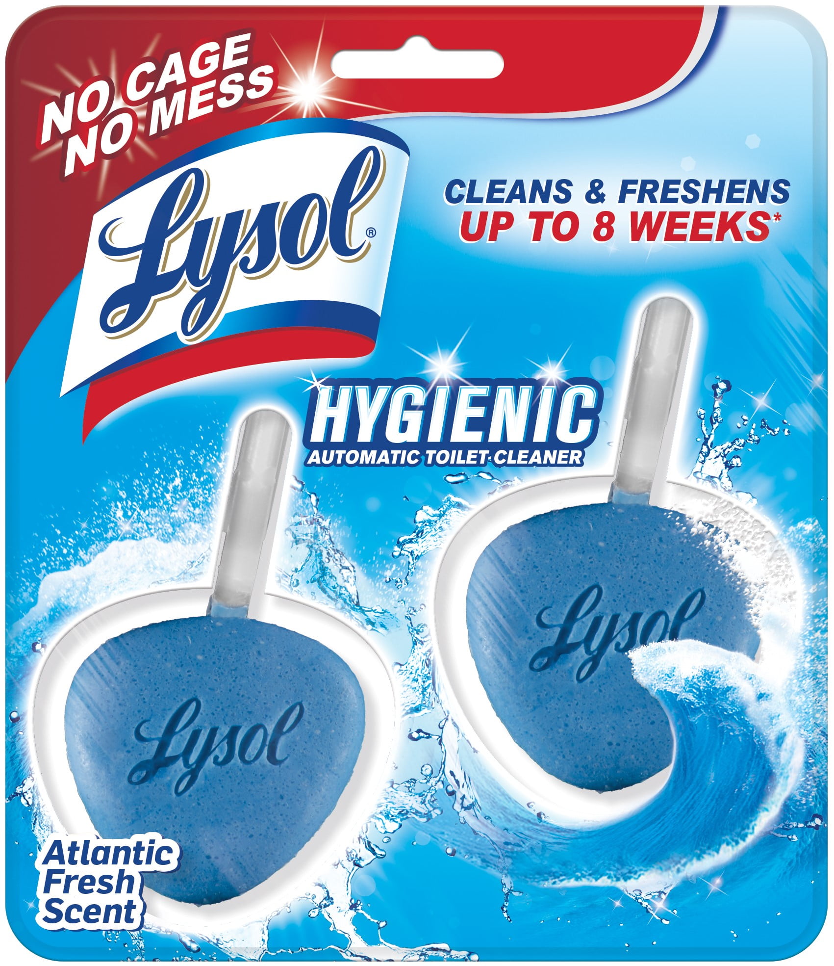 Lysol Hygienic Automatic Toilet Bowl Cleaner Atlantic Fresh 2ct