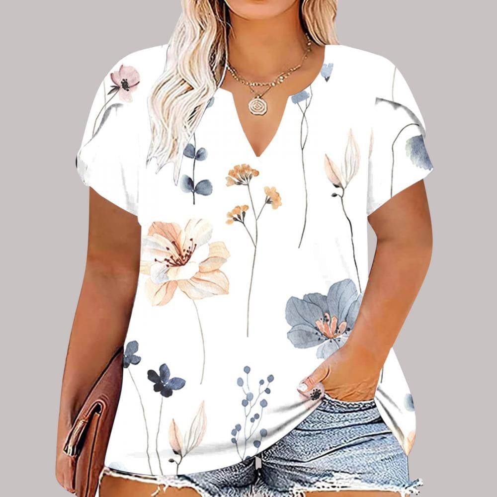 Homadles Plus Size Tops for Women- Fashion Casual Printeding Shirts ...