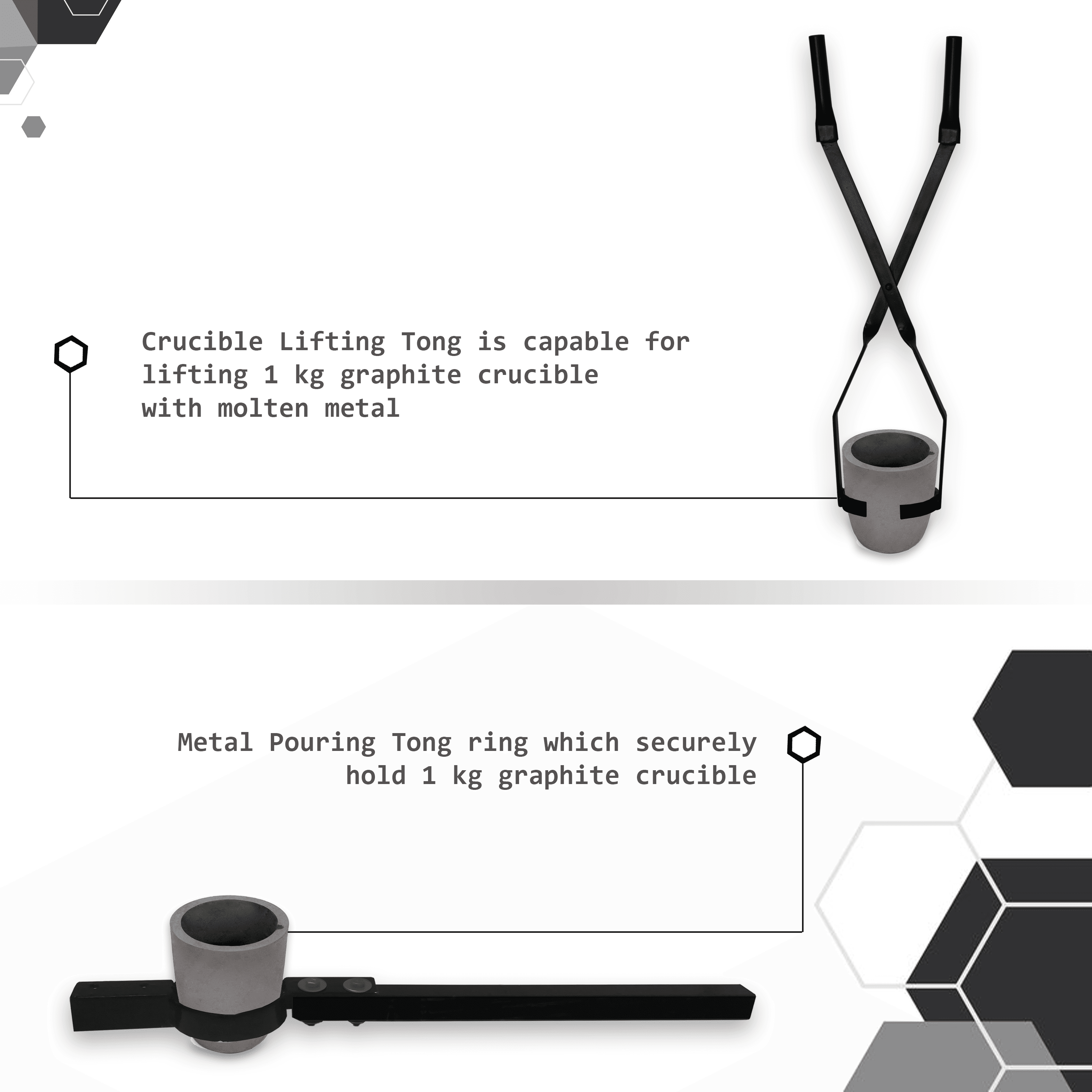 Buy Simond Store 1Kg Crucible Pouring and Lifting Tong Set Precious ...