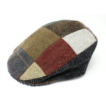 Hanna Hats Donegal Tweed Vintage Patchwork Flat Driving Cap 100% Wool ...