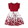 LRen Girls Summer Dress Ruffle Sleeve Teen Graduation Party Formal Bow ...