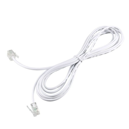 C&E Telephone Cord (Voice), RJ12, 6P/6C, Silver Satin, Reverse, 7 Feet ...