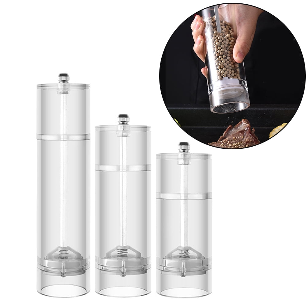 kiskick Stylish Acrylic Transparent Pepper Mill Grinder - Manual Salt ...