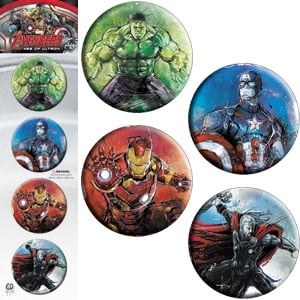Button - Marvel - Avengers Age of Ultron Set of 4 b-mvl-0025-s ...