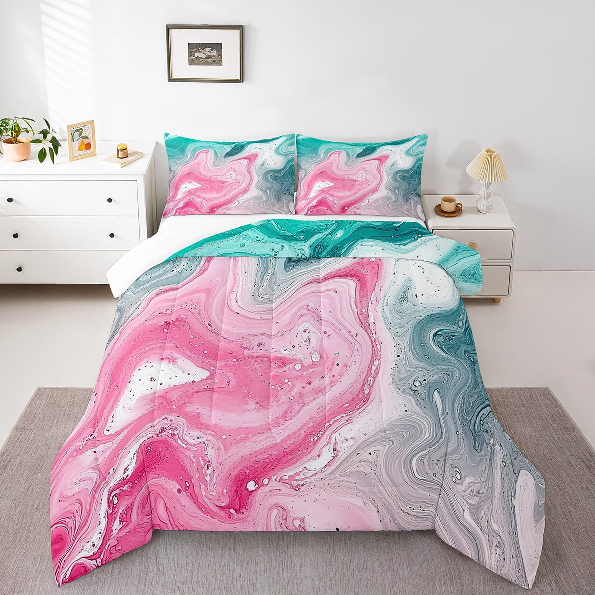 Click here for Yst Marble Bedding Comforter Sets abstract Fluid B... prices