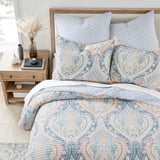 Levtex Home - Nadita - Euro Sham - Leaves - Blue and White - (26x26in ...
