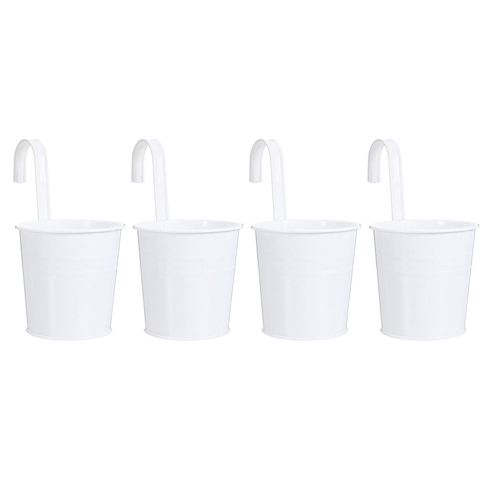 4pcs Balcony Hanging Buckets Flower Basket Flower Holder Vase Flower ...