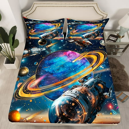 YST Universe Galaxy Full Sheets For Kids Boys Girls Trippy Outer Space ...