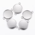 304 Stainless Steel Cabochon Connector Settings Plain Edge Bezel Cups ...
