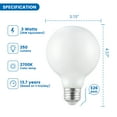 Great Value G25 LED Light Bulb, 3-Watt (25W Equivalent) Soft White Dimmable E26 Base, 3-Pack ...