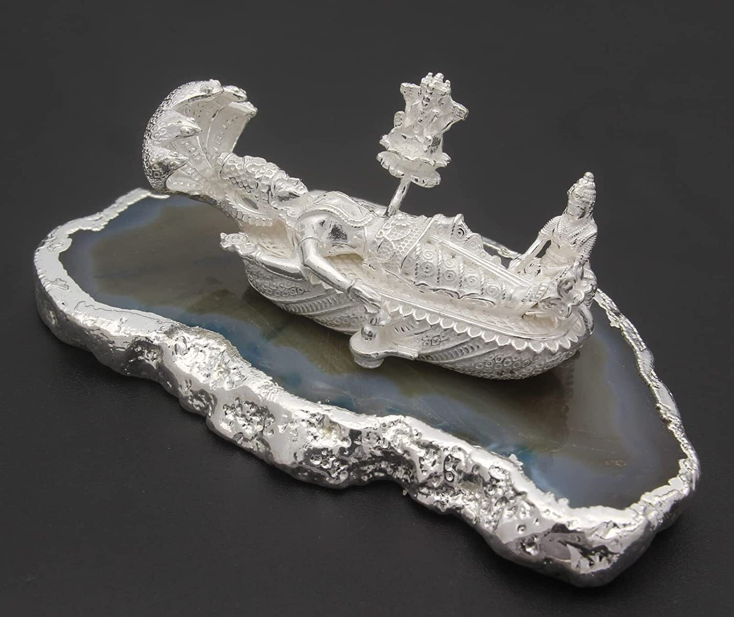 925 Silver Purity White Lord Vishnu Idol/Murti in Anantha Shayanam ...