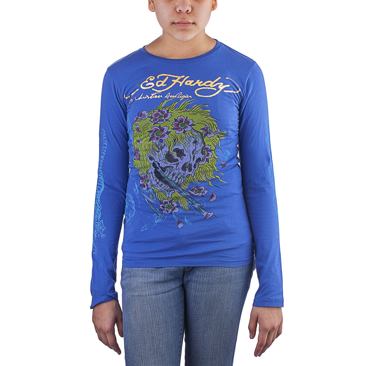 Ed Hardy Kids Girls Long Sleeve T-Shirt - Walmart.com