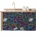 Abstract Art Cabinet Curtains 32" W x 55" L Postmarks Travelling Red ...