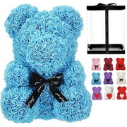 Blue Rose Teddy Bear