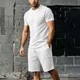 Ceisia Men Checkerboard Embossed Short Sleeve Tee and Drawstring Shorts ...