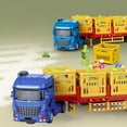 Blue Large Transport Vehicle Toy, Kids Simulation Trailer Model With ...