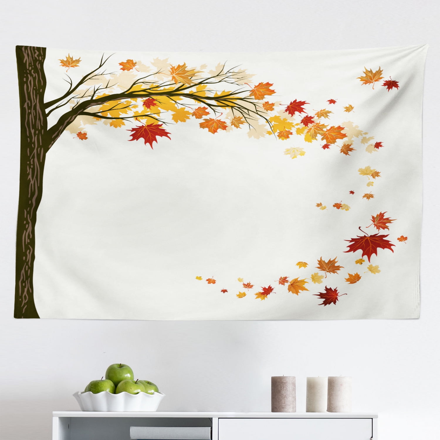 Fall Tapestry, Dreamy Asphalt Road with Mid Autumn Colors Nobody ...