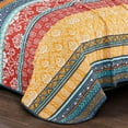 Chezmoi Collection Amara 2-Piece Boho Stripe Quilt Set, Floral Colorful ...