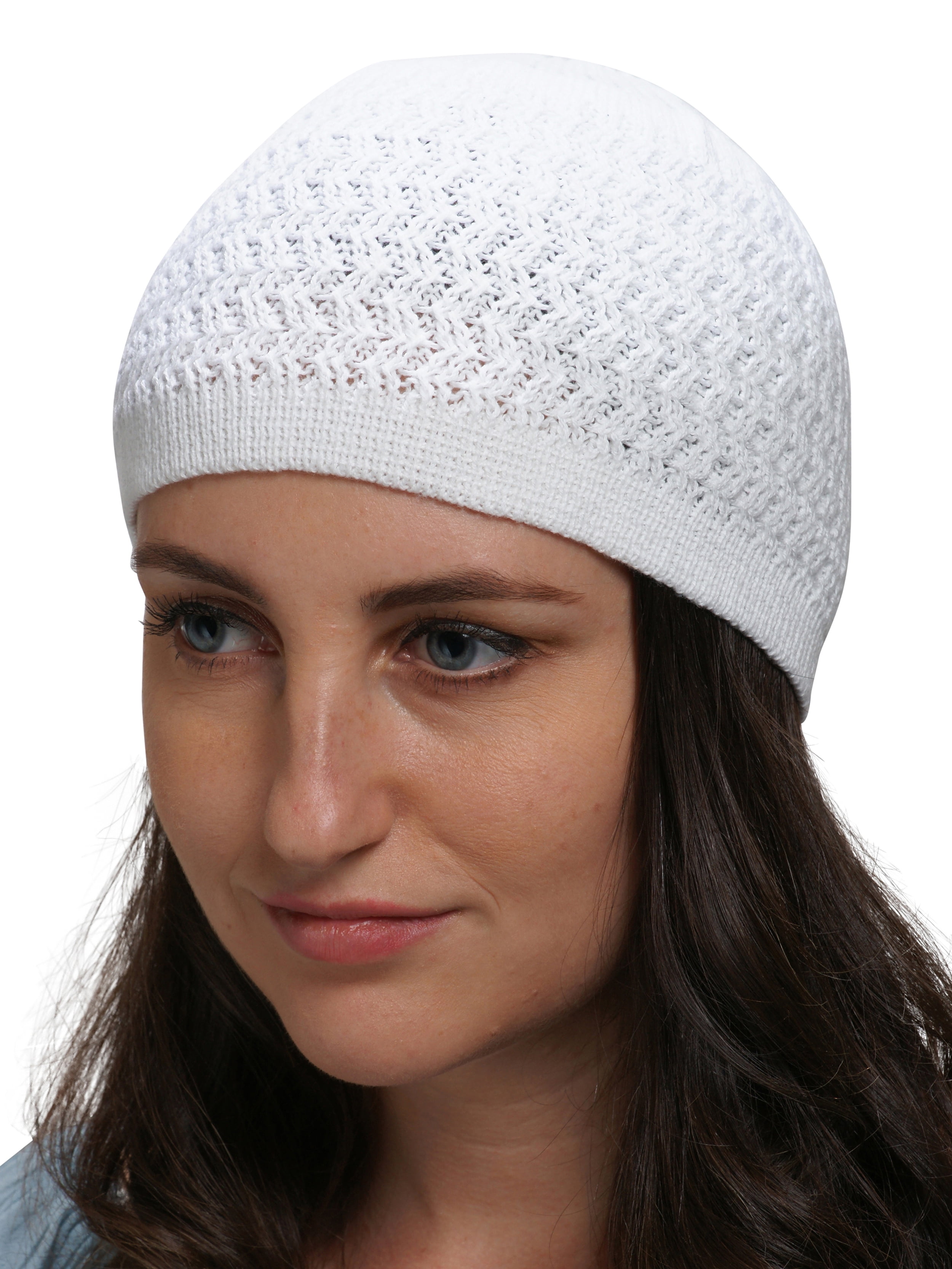 SnugZero Over-the-Ear Kufi Beanie Cap With Zigzag Knit For Unisex Adult ...