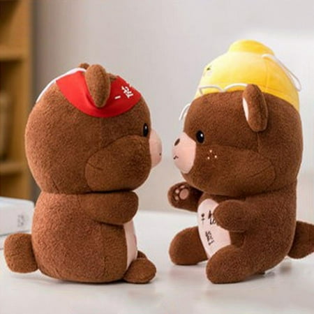 Cartoon Bear Plush Doll Stuffed Animal Eating Rice Teddy Bear Cute Soft ...