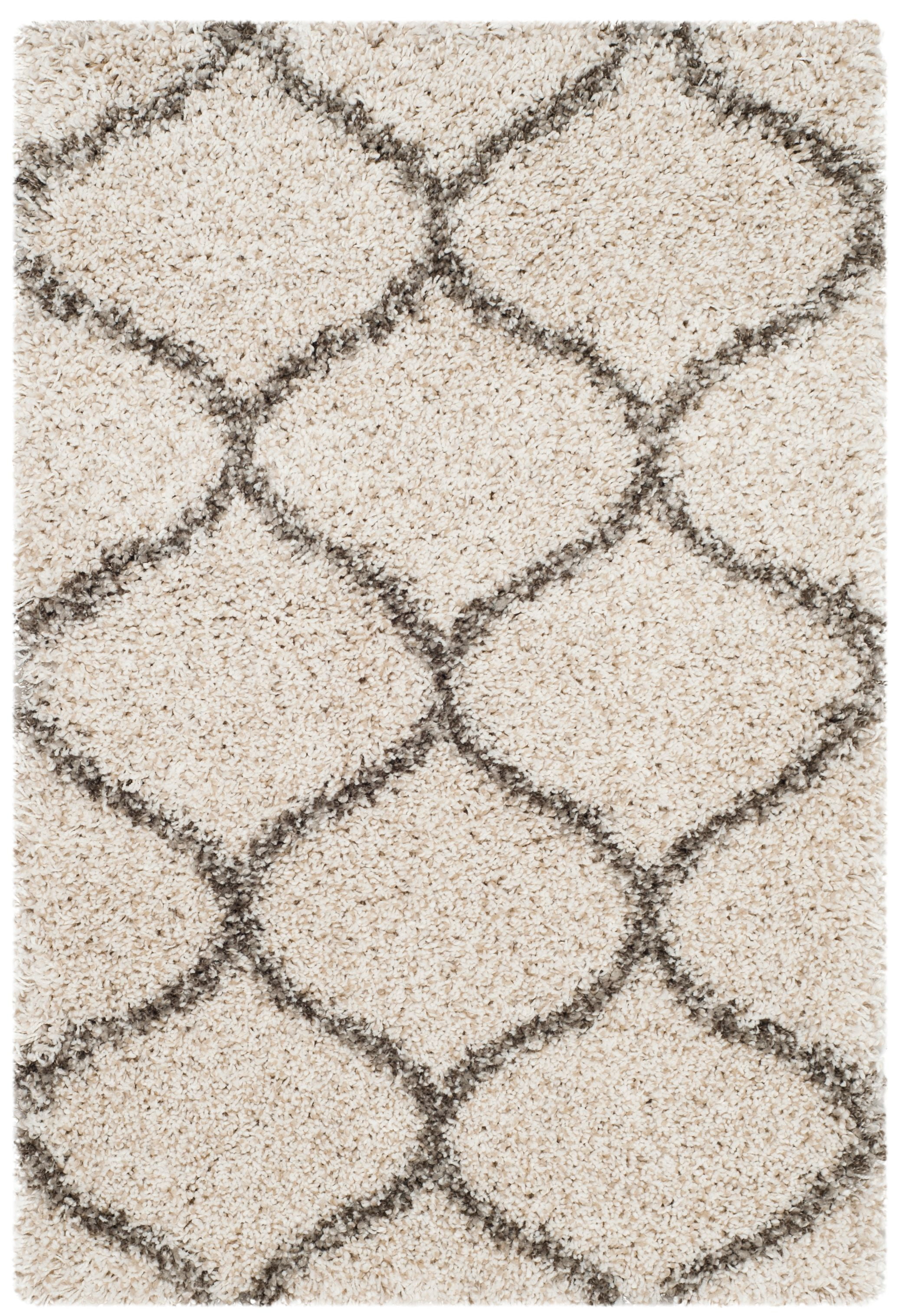 SAFAVIEH Hudson Arline Geometric Shag Area Rug, Ivory/Grey, 2' x 3 ...