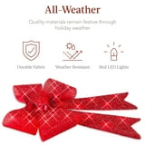Best Choice Pre-Lit Christmas Bows Set of 3, Outdoor LED Decor w/ 8 ...