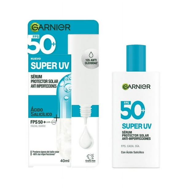 Protector solar facial Garnier skin active super uv anti-imperfecciones ...