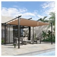 10x13 Outdoor Pergola - Adjustable Canopy Gazebo - Patio Shade Cover ...