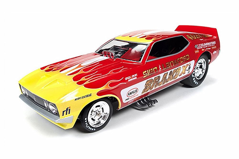 1973 Ford Mustang NHRA BRAND X Funny Car, Red with Yellow Flames - Auto ...