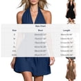 AHTJRT Women's Halter Deep V Neck Mini Dress Belted Backless Sleeveless ...