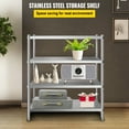 KFFKFF 46.8x18.5 inch 4 Tier Adjustable Stainless Steel Shelving Shelf ...