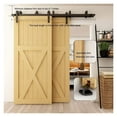 153-422cm Bypass Barn Door Slides Hardware Kit, Sliding Door Hanging ...