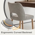ENYLAY Nordic Upholstered Dining Chairs, Solid Wood Fabric Set of 6 ...