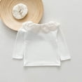 BFHHYA Girls Long Sleeve Blouses with Ruffle Collar Texture Knit Crew ...