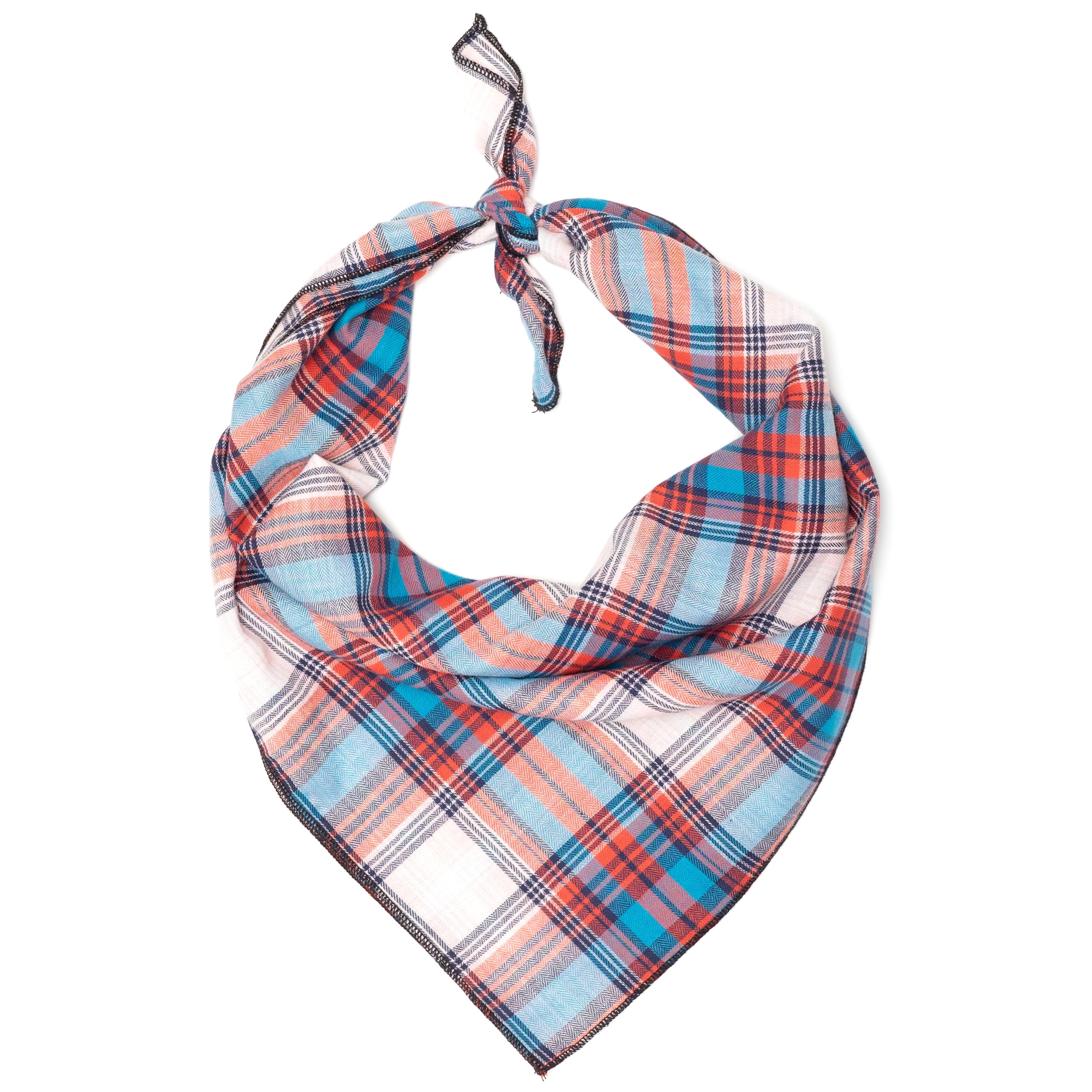 Cornflower Blue/Red Plaid Bandana - Walmart.com