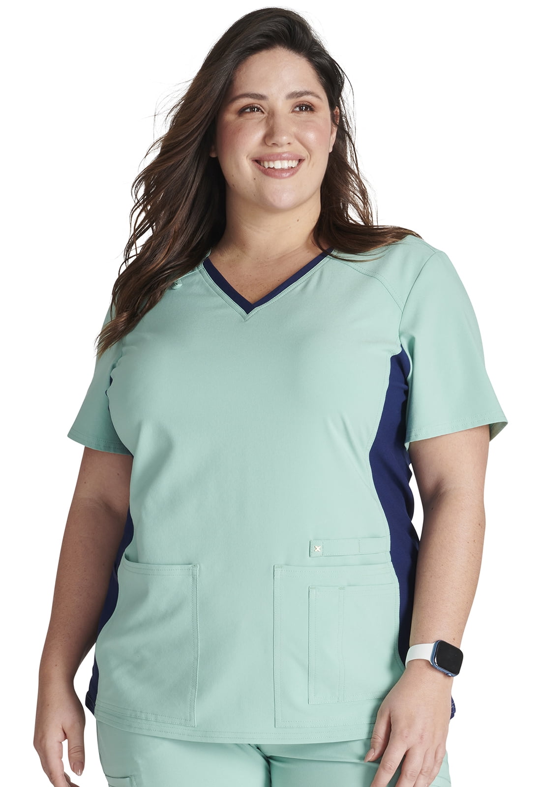Cherokee iFlex Scrubs Top For Women V-Neck Knit Panel CK605 - Walmart.com