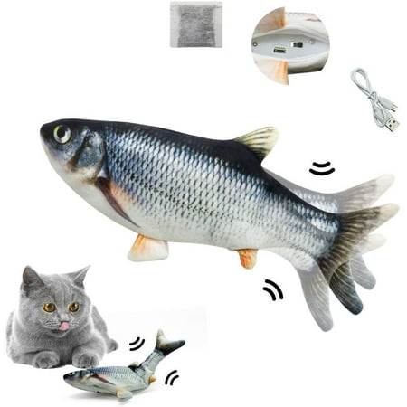 Tiny Tuna,Interactive Fish Toy,USB Charging Floppy Fish,Made of Vinylon ...